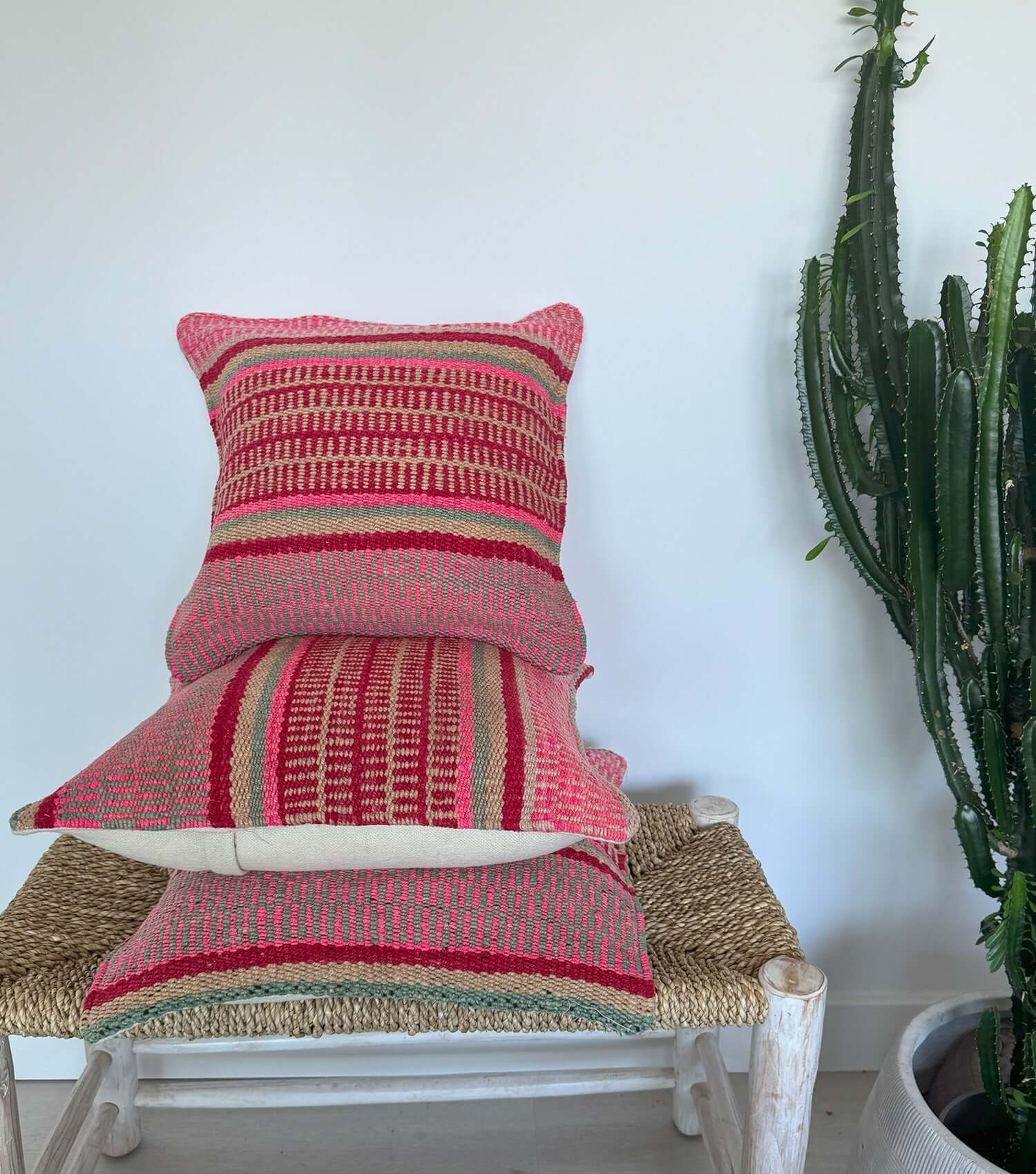 Peruvian Handmade Wool Cushion - Frazada Pattern 16 | Orange Inca