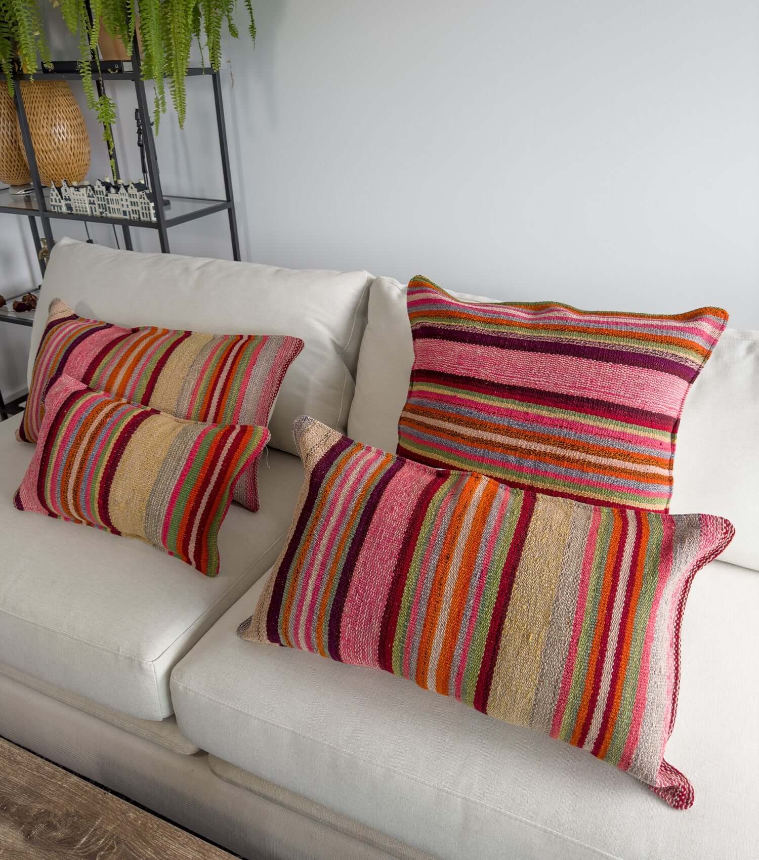 Peruvian Handmade Wool Cushion - Frazada Pattern 5 | Orange Inca