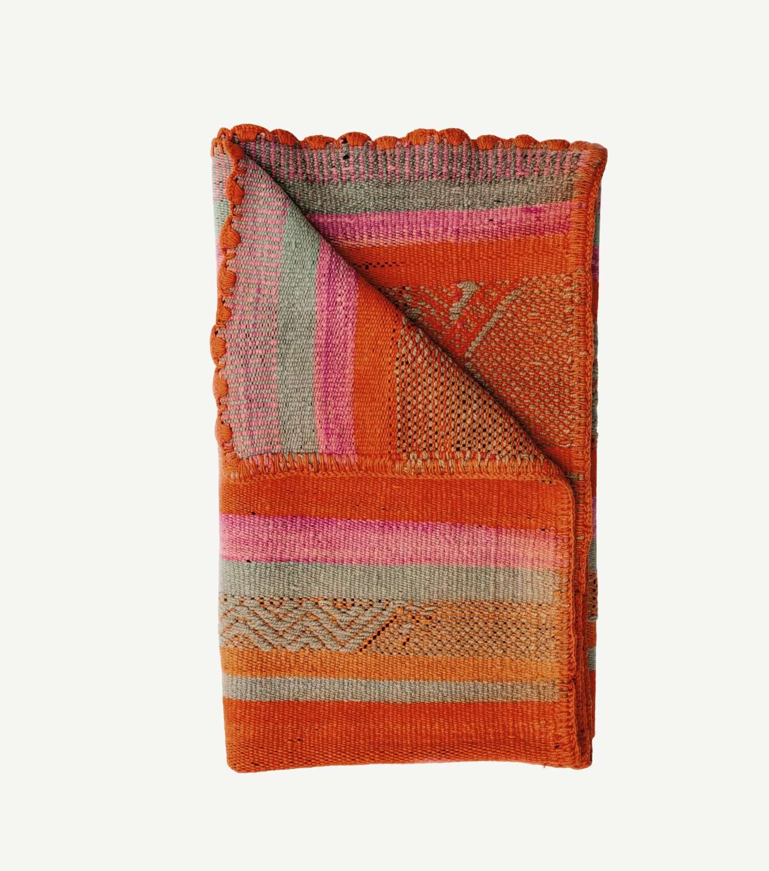 Bohemian Wool Throw Blanket | Peruvian Frazada Rug No. 11