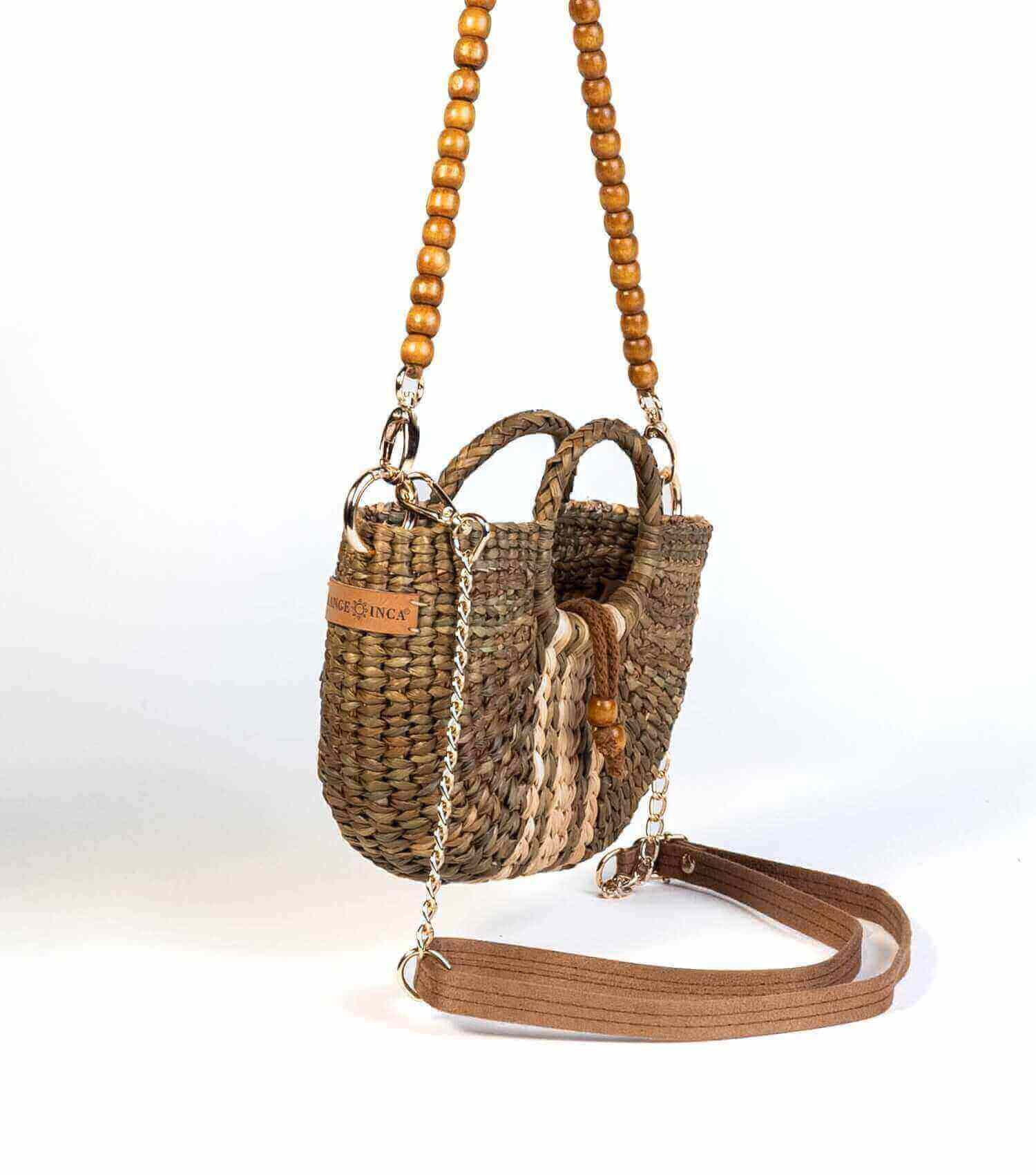 Orange Inca | Fiesta Mini Crossbody Straw Bag in Sage Green with ...