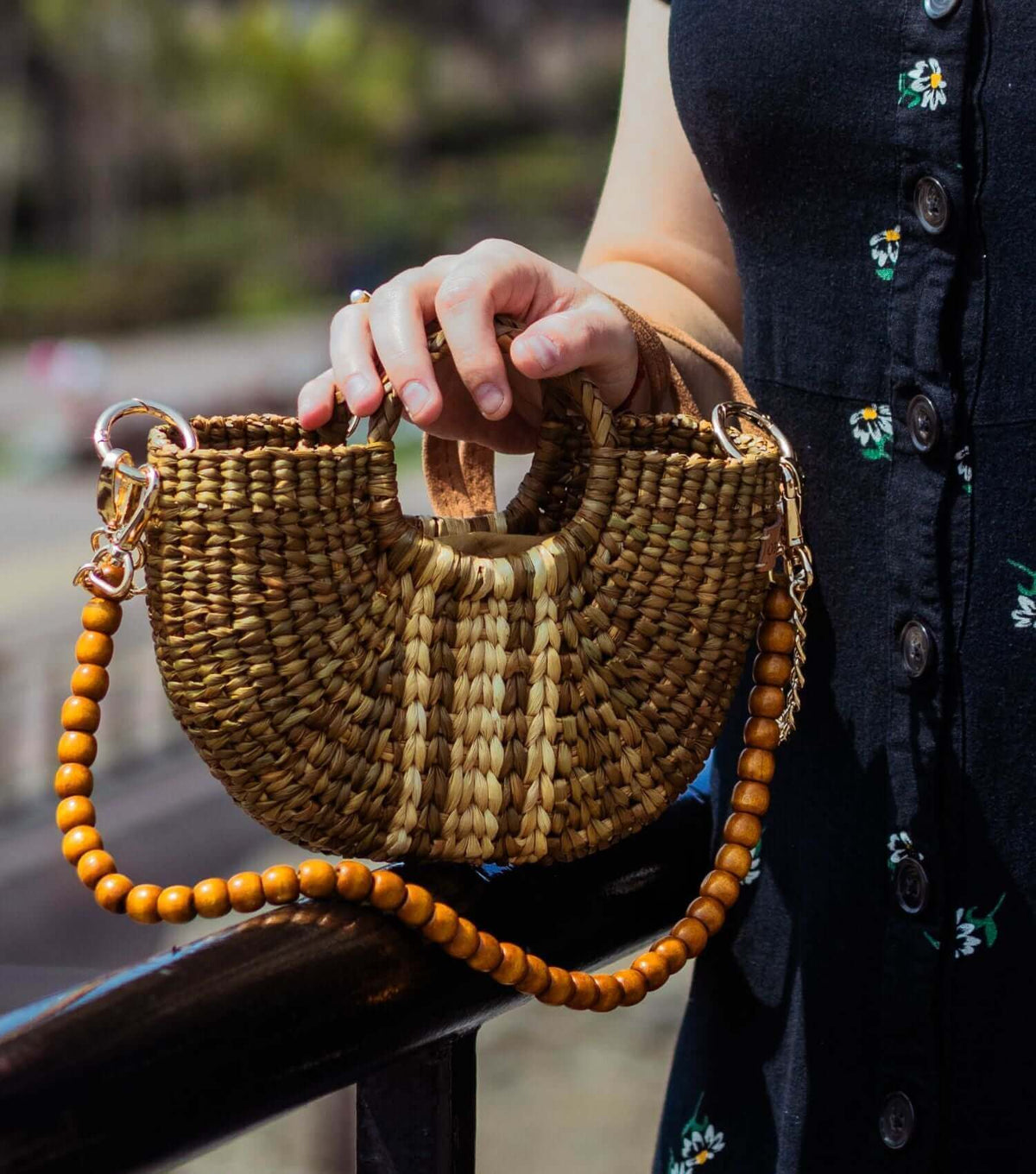 Orange Inca | Fiesta Mini Crossbody Straw Bag in Sage Green with ...